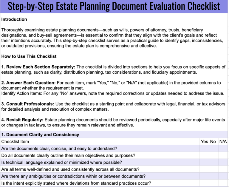 Beneficiary Asset Distribution Tracker Simple Excel Spreadsheet - Small ...