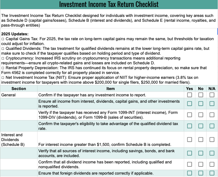 Simplified 1040 Filing: The 2025 Tax Year Preparation Checklist - Small ...